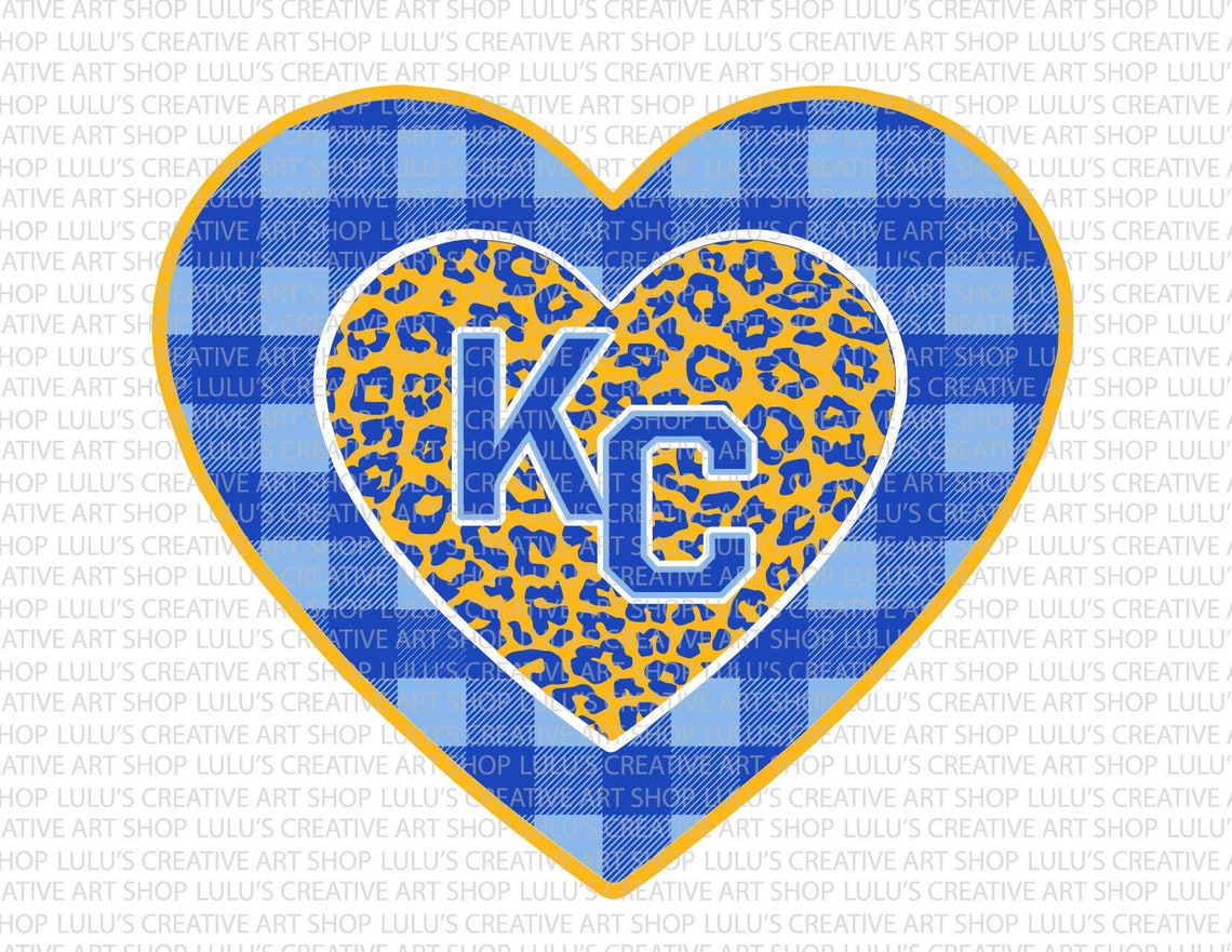 KC Royals SVG-KC Heart svg-Plaid Heart svg-Leopard heart | Etsy