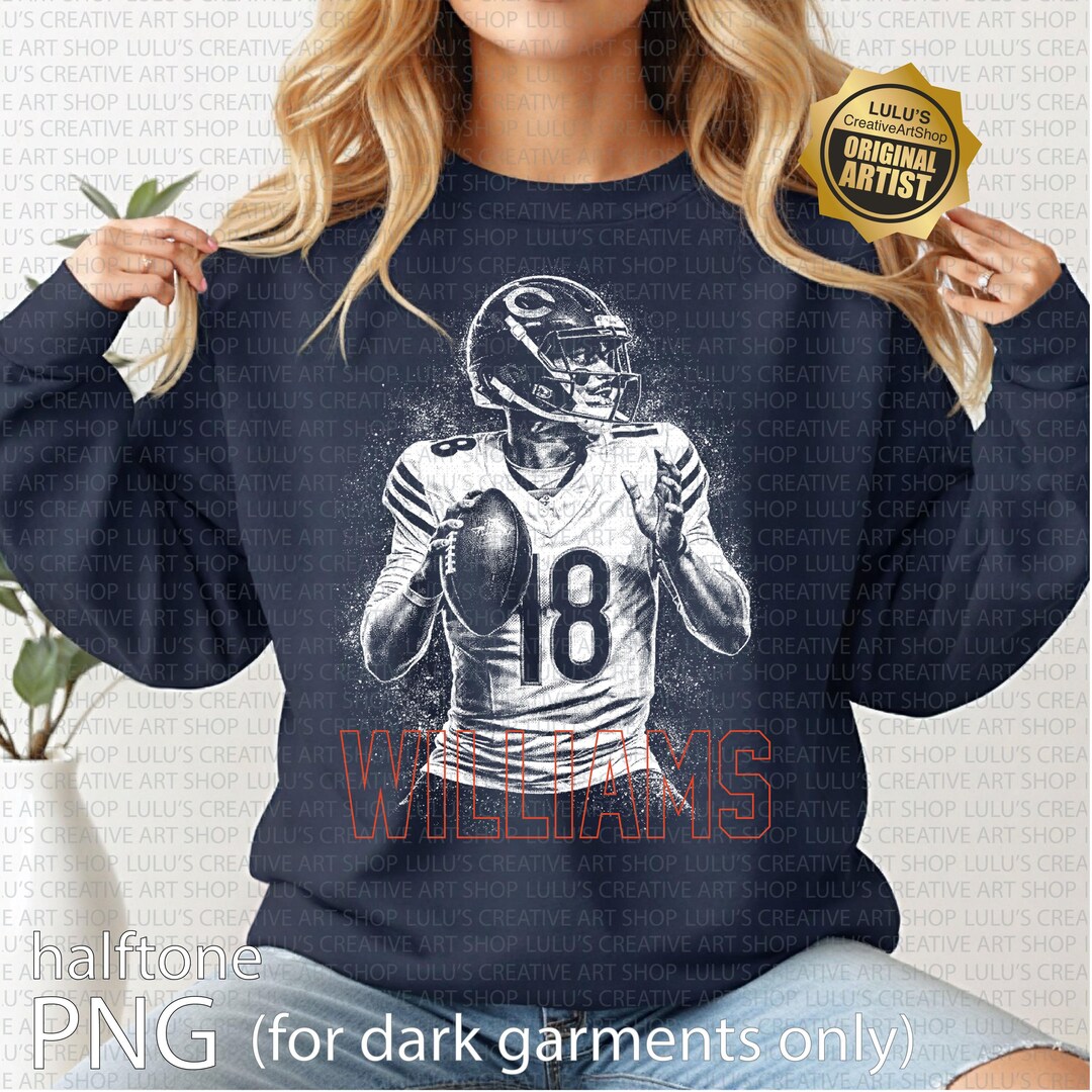 Caleb Williams Halftone Png-chicago Football Png-bears Stripe Svg-bear ...