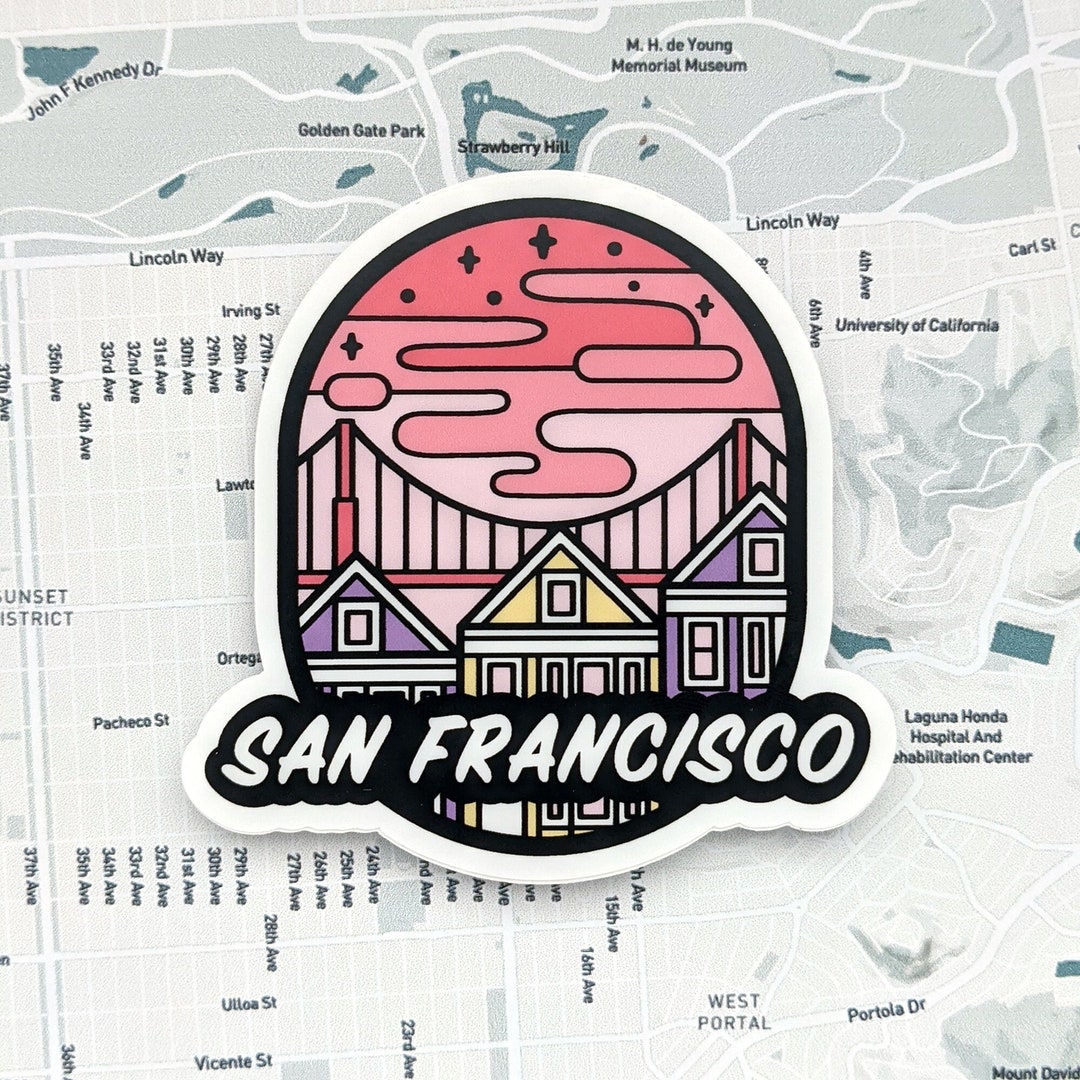 San Francisco Vinyl Sticker | 3" Die Cut • Waterproof • World Travel ...