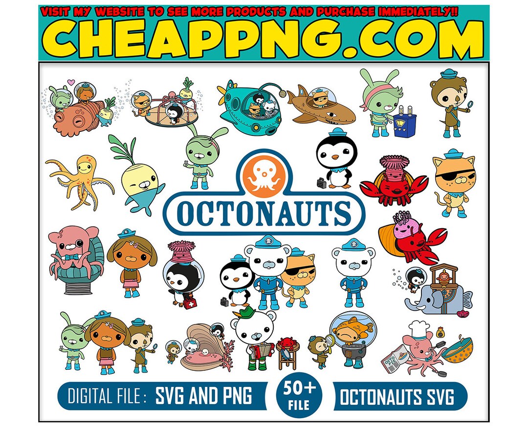 50 Octonauts Svg for Cricut, Octonauts Png, Octonauts Clipart, Birthday ...
