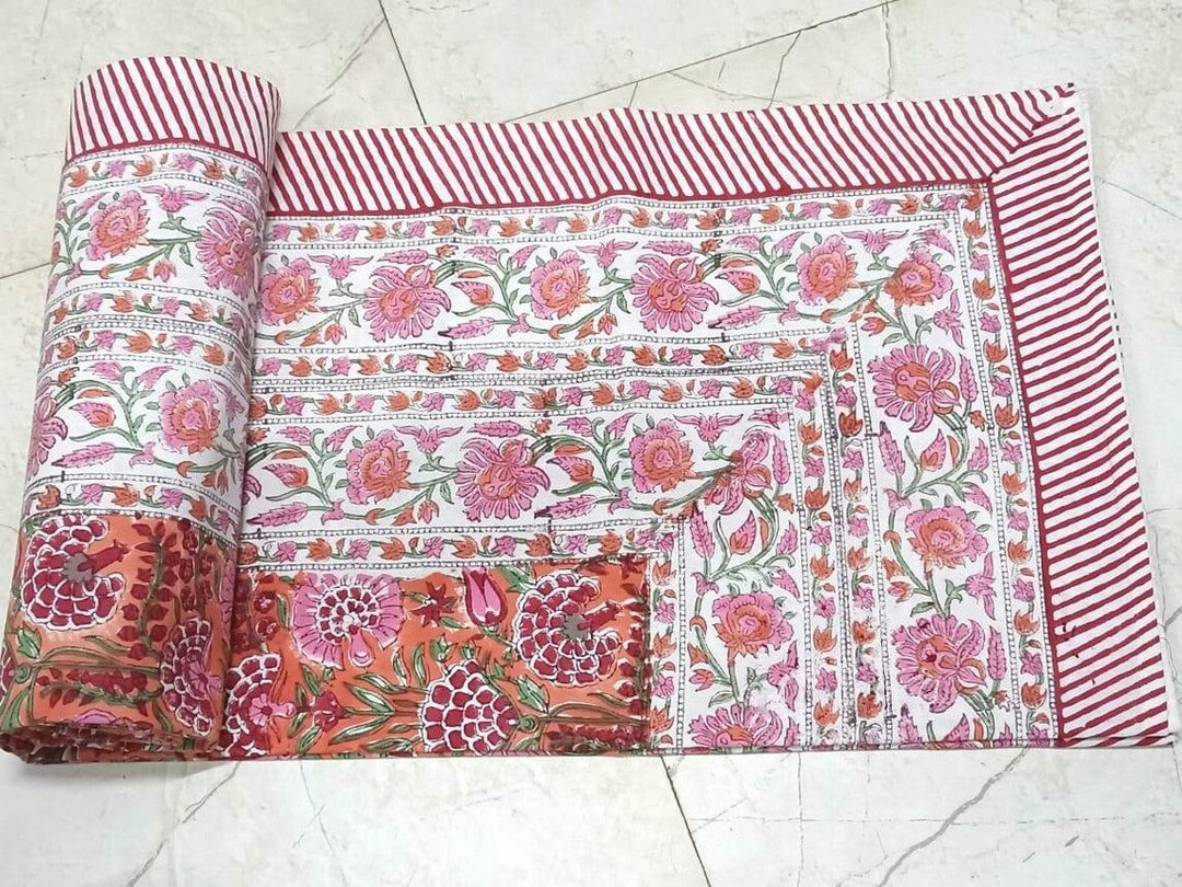 Hand Block Prints Cover, Table Cloths Covers, Printed Cotton Covers ...