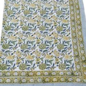 Indian Block Print Tablecloth: Floral Cotton Dining Table Cover - Etsy