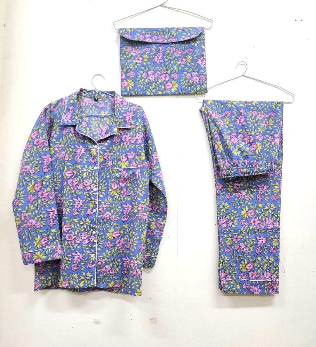 Indian 100% Pure Cotton Pajamas, Women's Cotton Pj's, Soft Cotton ...