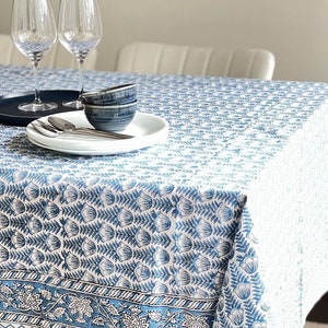 Indian Block Print Tablecloth: Floral Cotton Dining Table Cover - Etsy