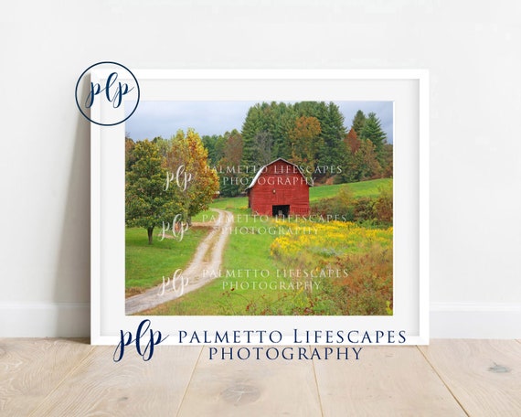 Red Barn Print Barn Picture Barn Painting Fall Barn Barn | Etsy