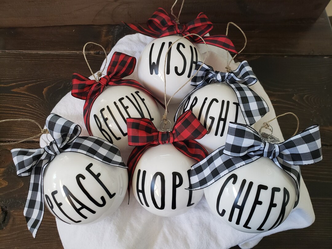 Customizable Rae Dunn Inspired Ornaments - Etsy