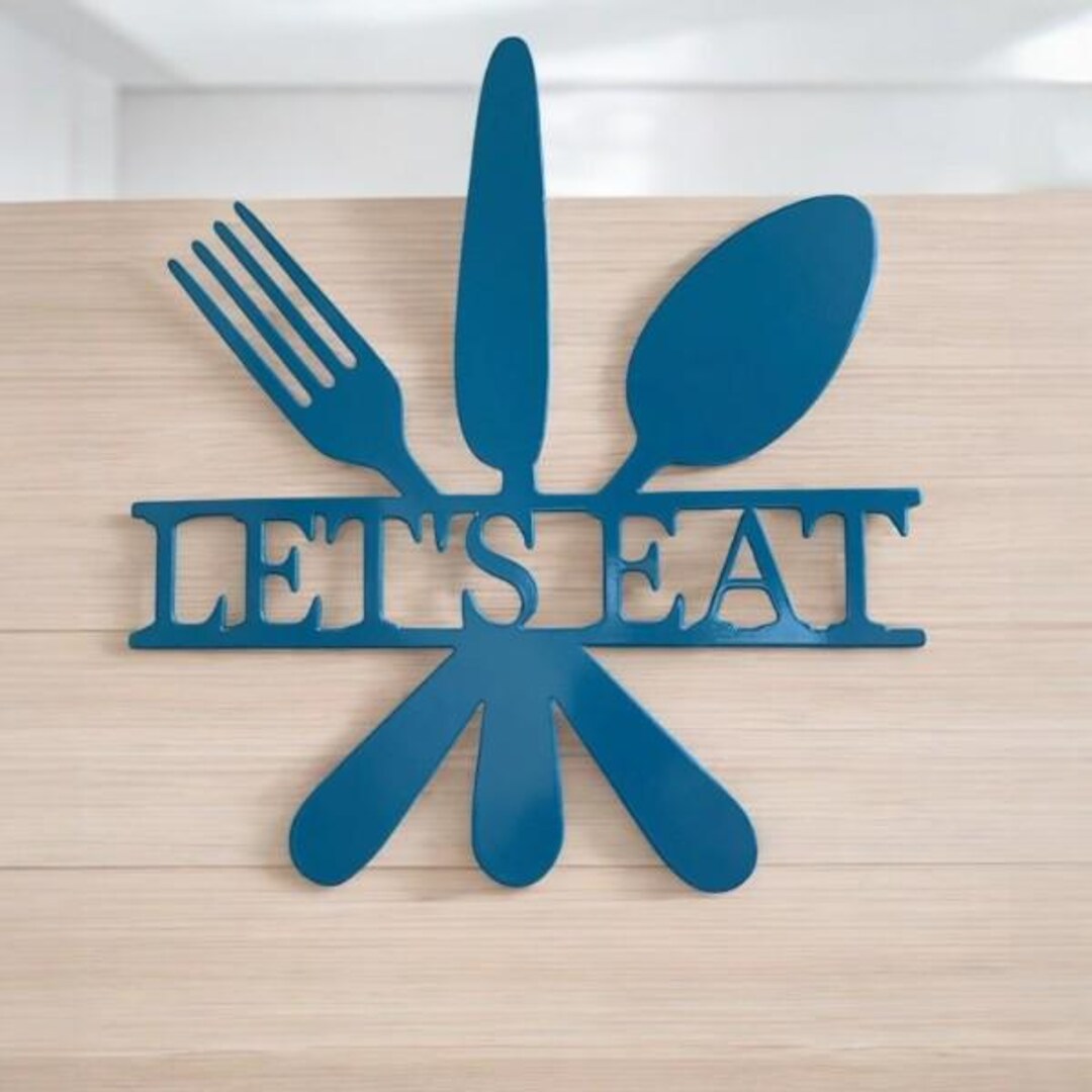 Lets Eat Kitchen Decor Sign, Metal Home Wall Decor Sign, Wall Art Sign ...