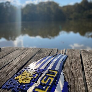 LSU Tattered Flag-geaux Tigers-college Sports Home Decor - Etsy
