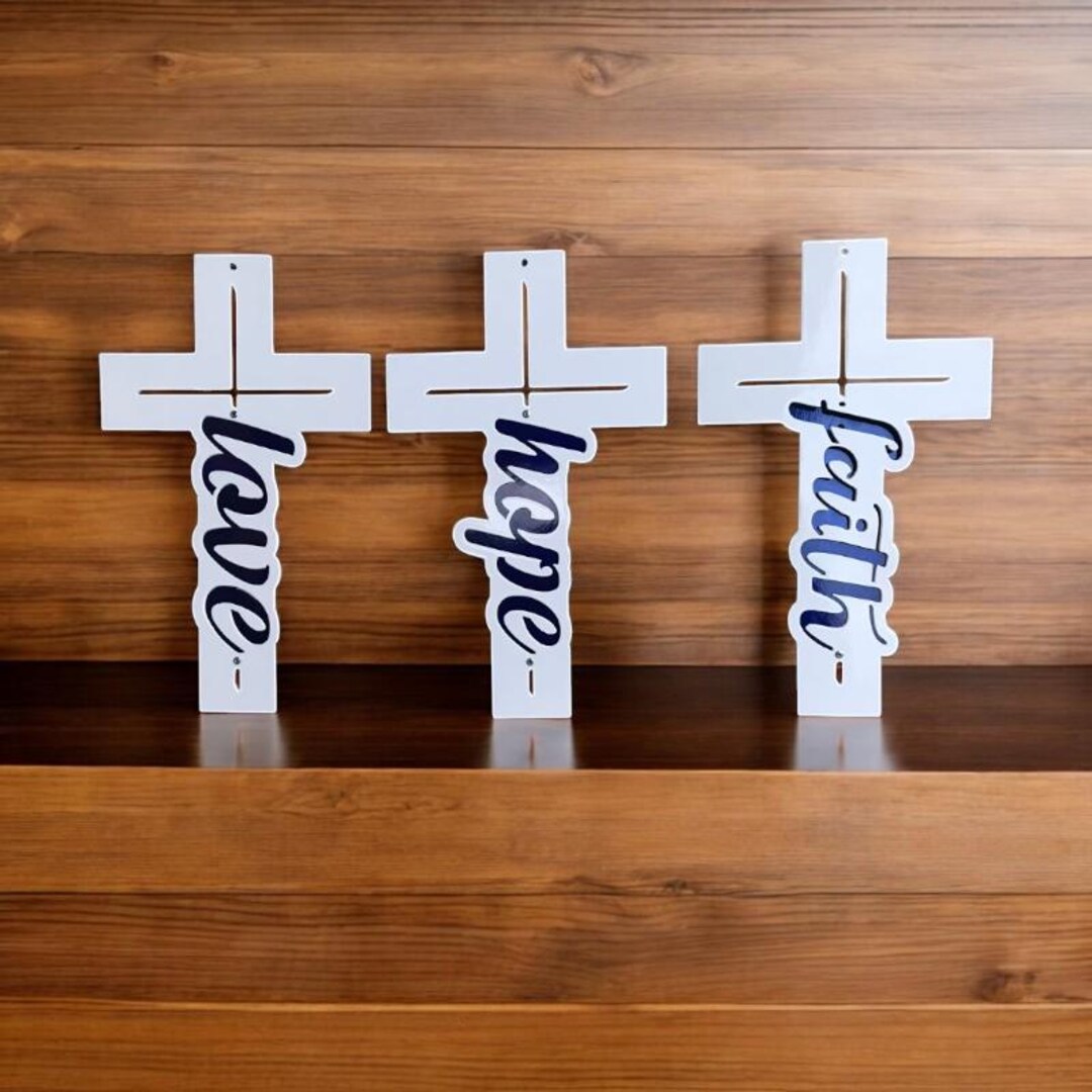 Faith Hope Love Cross Set, Inspirational Christian Home Décor ...