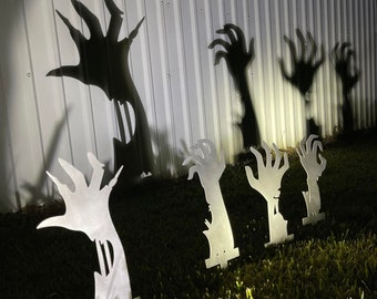 Zombie Hands Yard Art Garden Stakes-metal Decor - Etsy