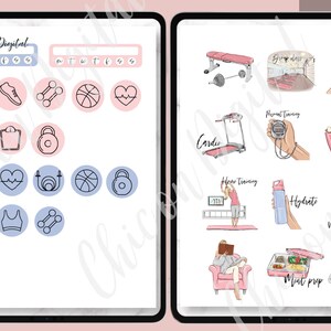 FITNESS PLANNING GOODNOTES Stickers, Goodnotes Sticker, Yoga Sticker ...