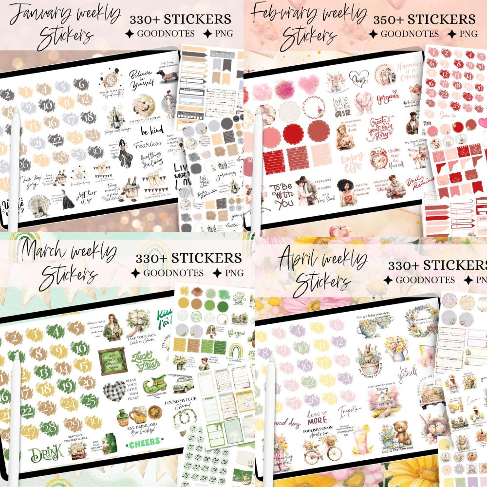 4000+ Digital Stickers Bundle, Whole Shop Bundle, Monthly Sticker ...