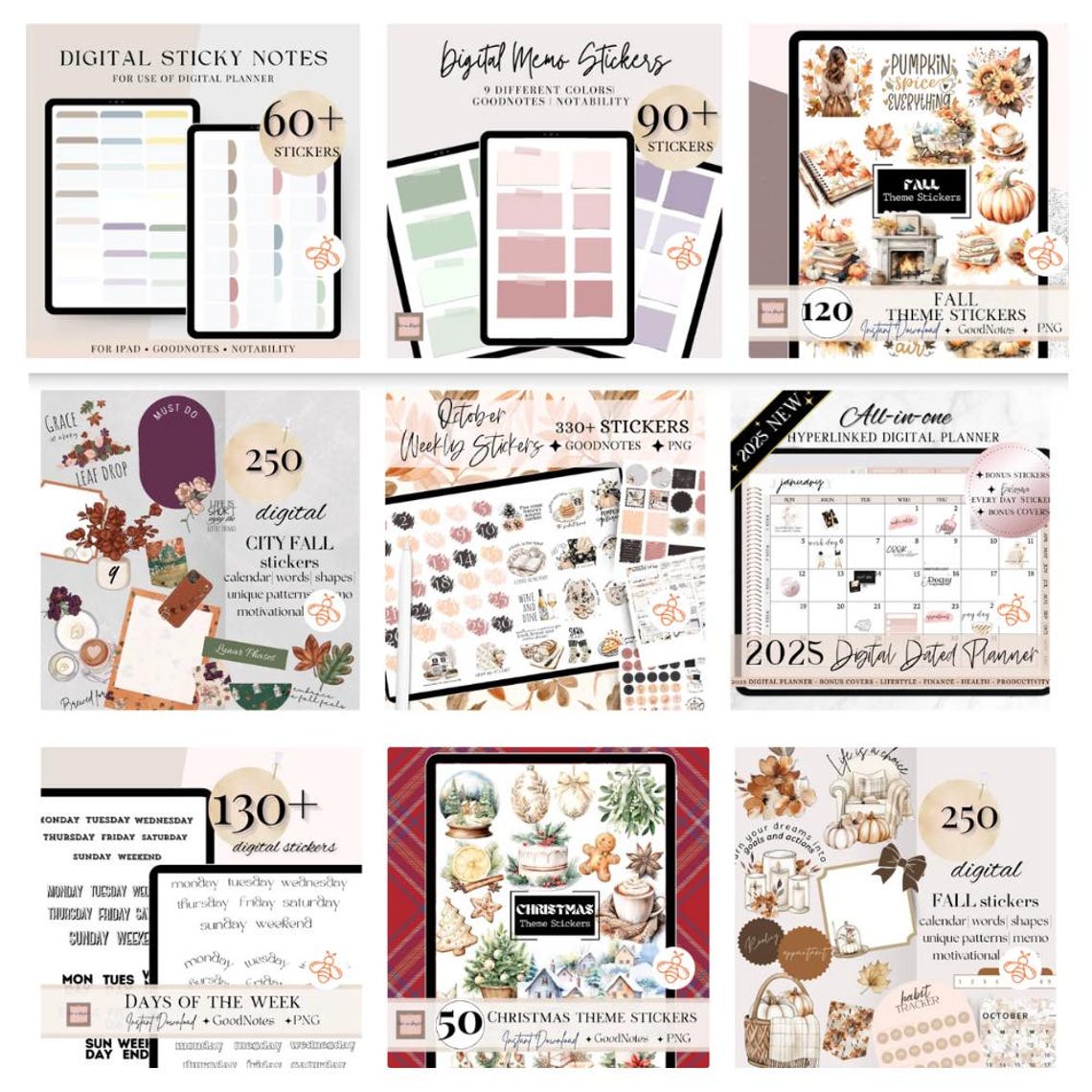 Over 110,000 Whole Shop BUNDLE Digital Stickers ,goodnotes Noteful ...