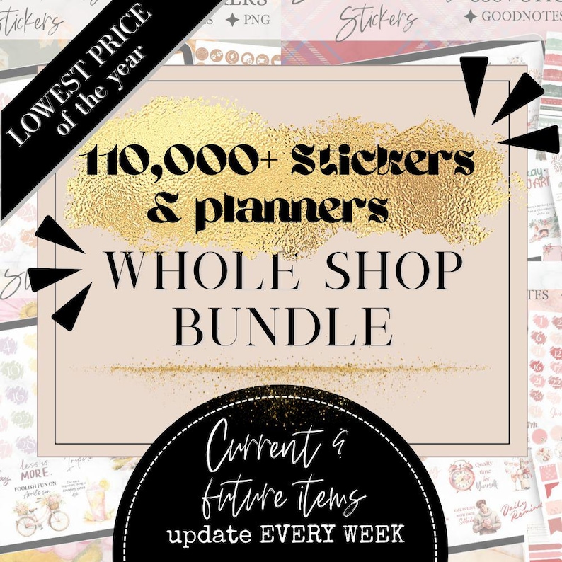 Over 100,000 Whole Shop BUNDLE Digital Stickers ,goodnotes Noteful ...