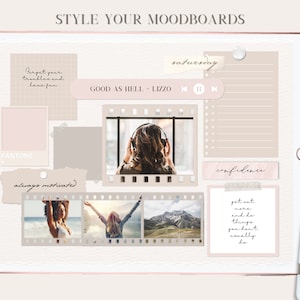 Moodboard DIGITAL STICKERS, Aesthetic Digital Stickers, Neutral ...