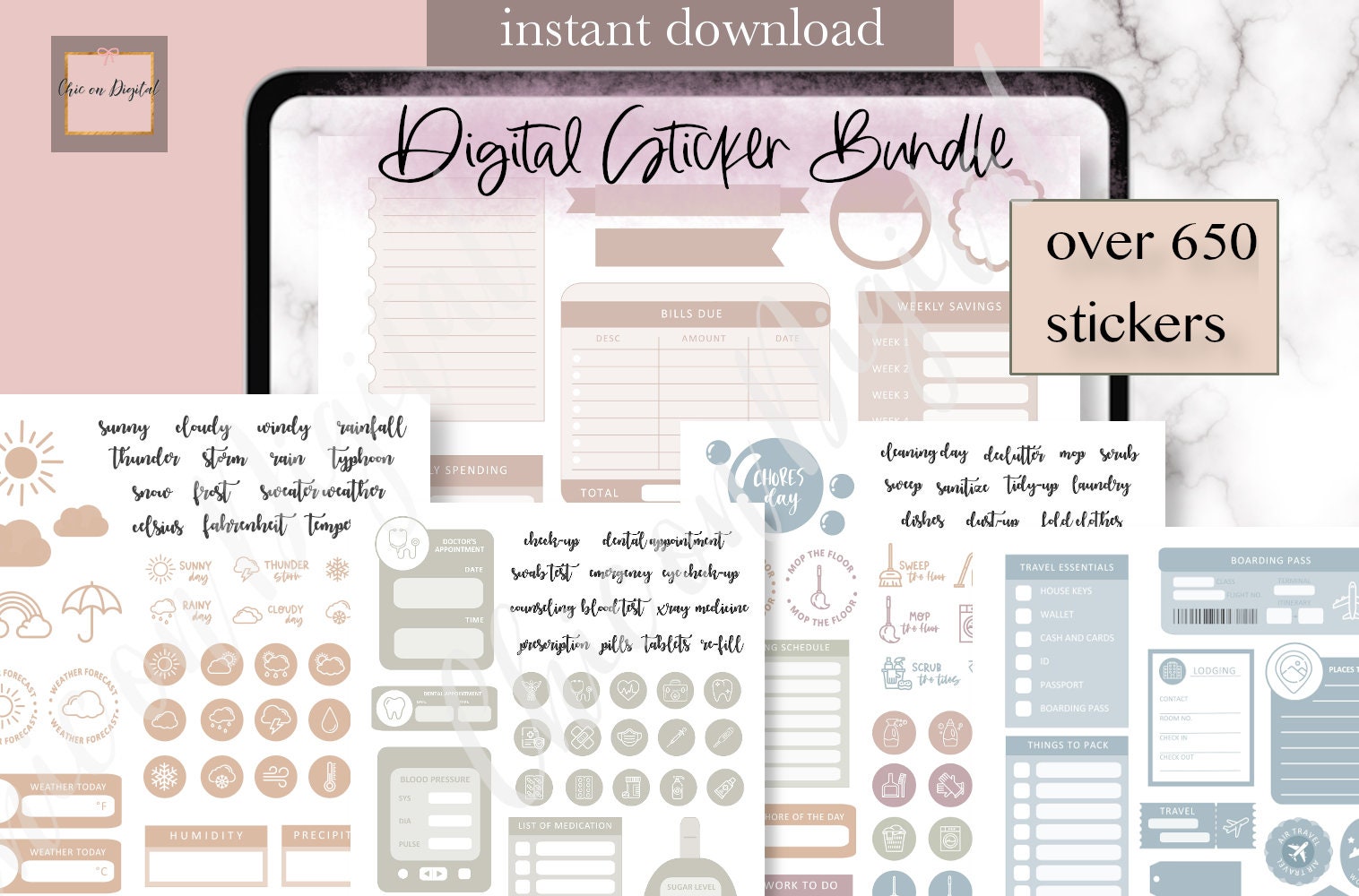 Digital Sticker Bundle for GOODNOTES Finance Digital Sticker - Etsy