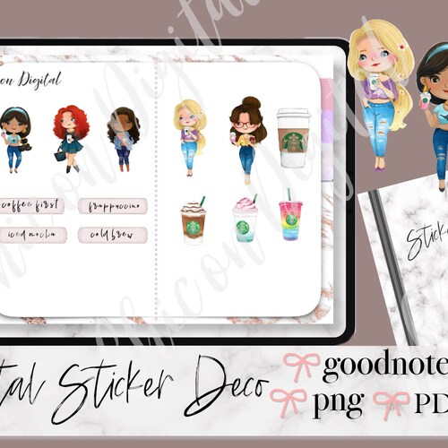 COFFEE GIRL DIGITAL Stickers Princess Goodnotes Stickers - Etsy