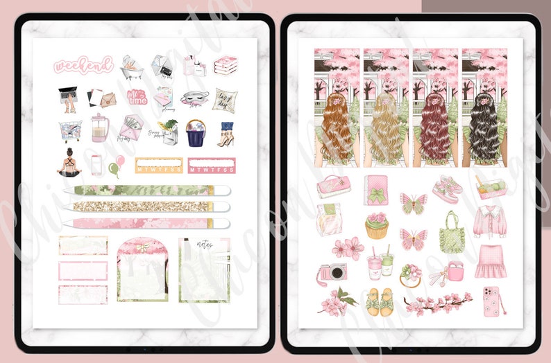 Cherry Blossom GOODNOTES Sticker Spring Flower Goodnotes - Etsy