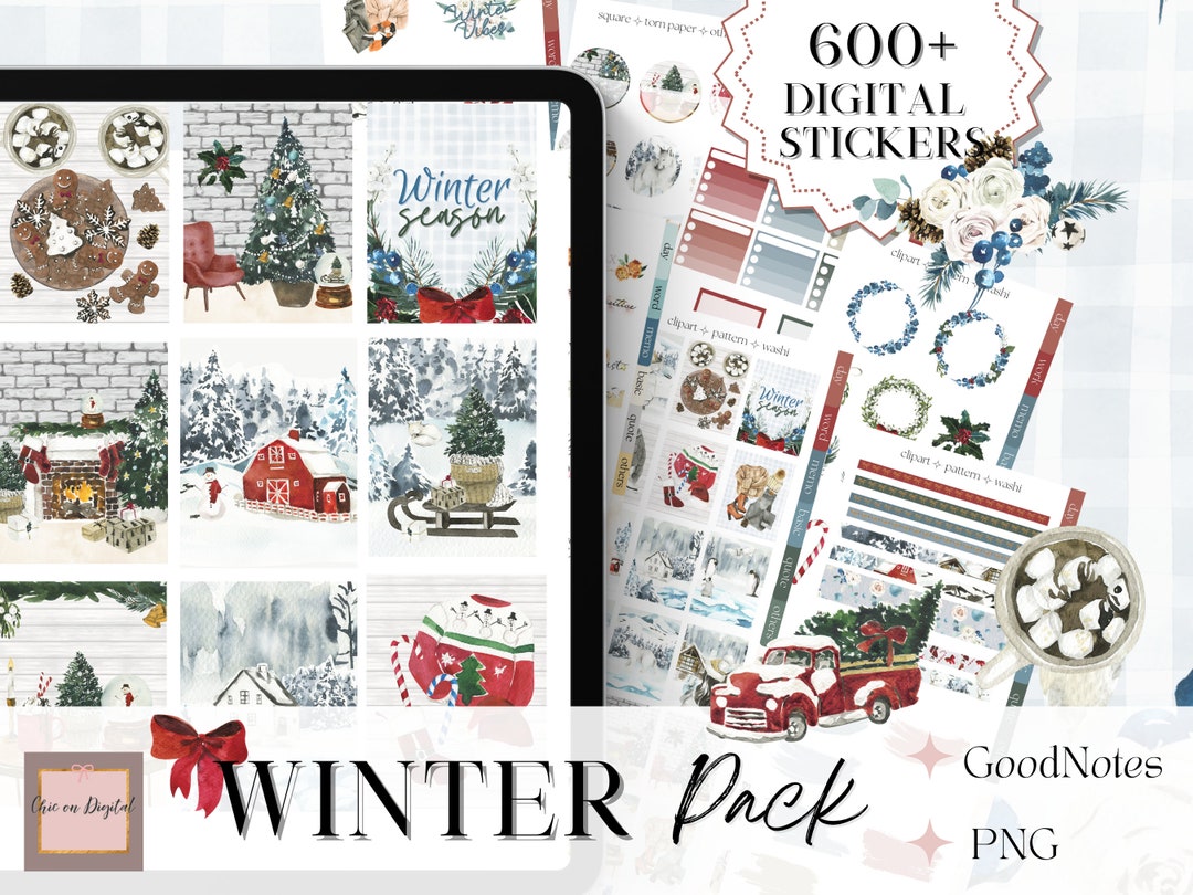 WINTER DIGITAL Sticker Pack, Goodnotes Winter Stickers, Digital Widget ...
