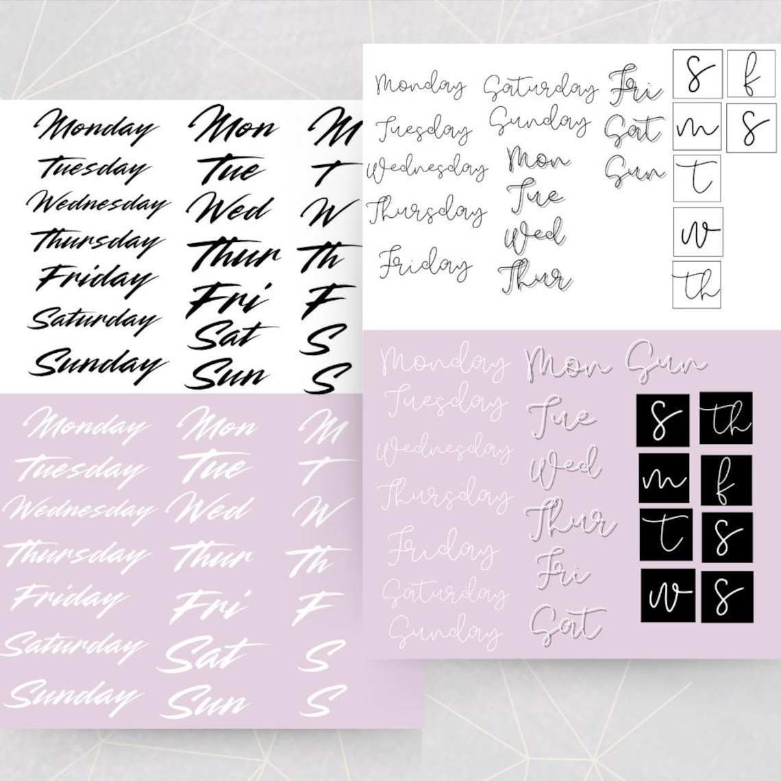 Digital Days of the Week Goodnotes Essentials Digital Planner Stickers ...