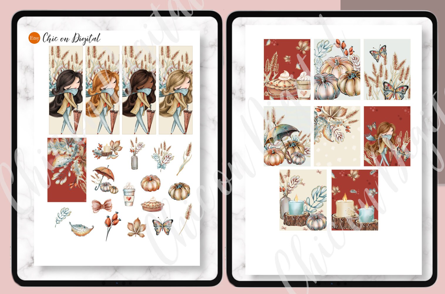 CUTE FALL GOODNOTES Stickers Digital Planner Stickers - Etsy