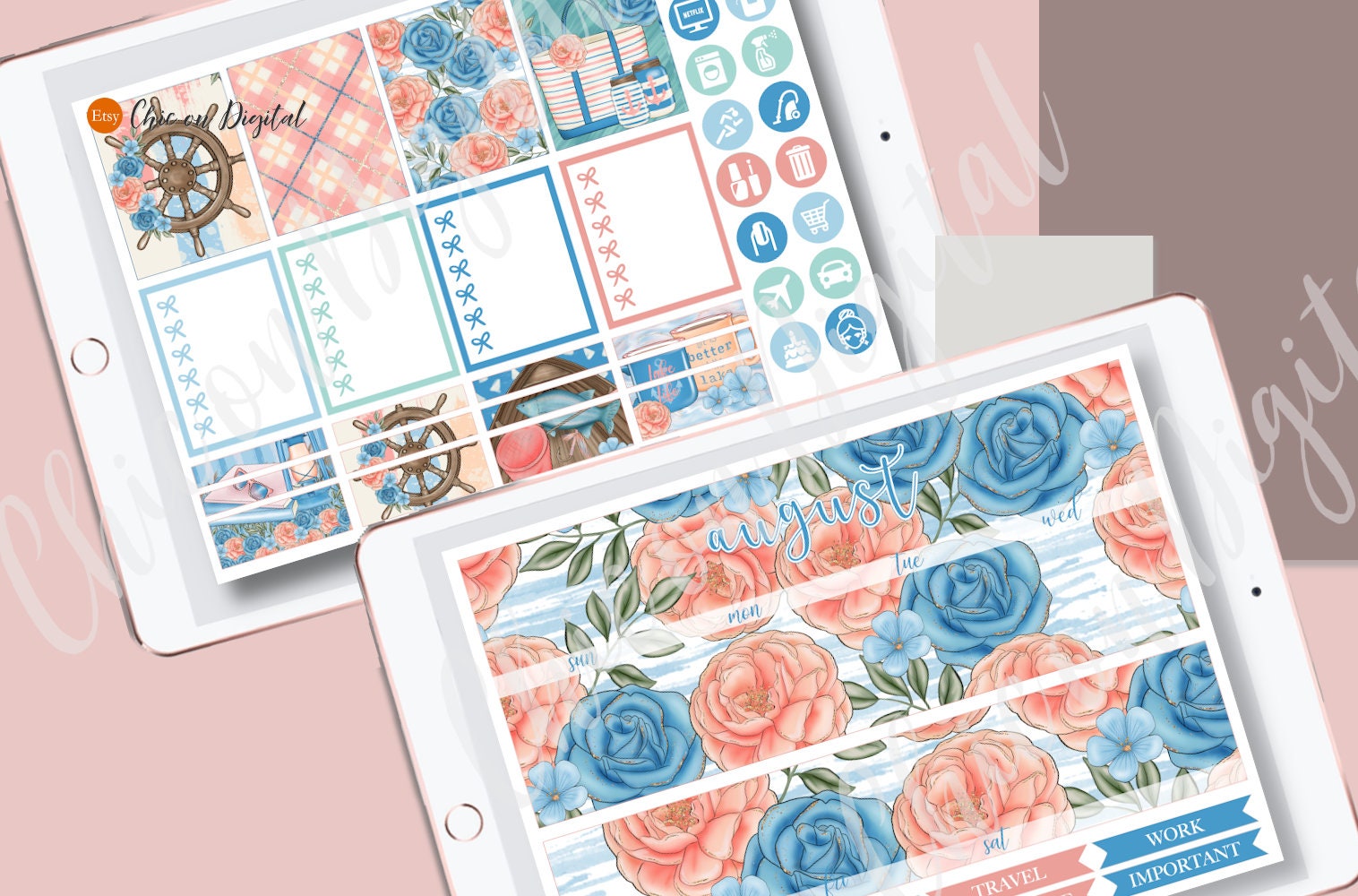 AUGUST MONTHLY KIT Digital Stickers August Goodnotes Planner - Etsy
