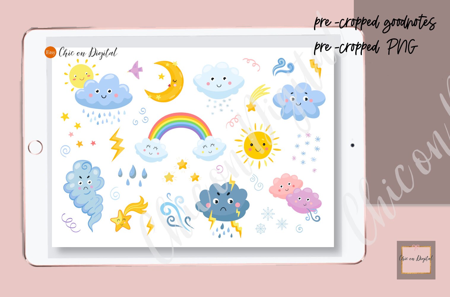 WEATHER DIGITAL Stickers Weather Goodnotes Sticker Digital - Etsy