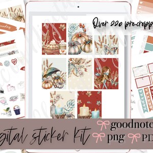 CUTE FALL GOODNOTES Stickers, Digital Planner Stickers Goodnotes, Fall ...