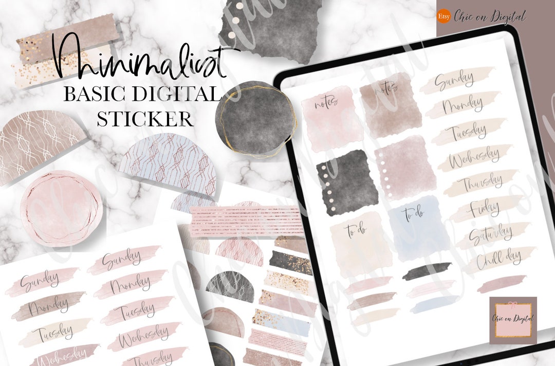 MINIMALISTIC BASIC Digital Stickers, Date Goodnotes Stickers, Goodnotes ...