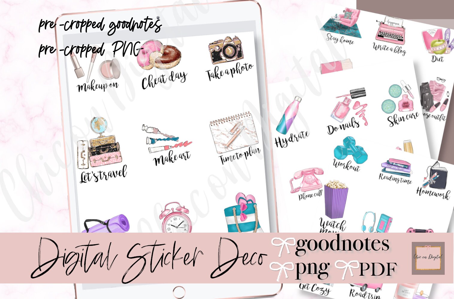 DAILY PLANNING GOODNOTES Stickers Day to Day Plan Digital - Etsy