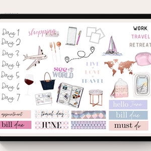 JUNE DIGITAL PLANNER Stickers, Travel Goodnotes Sticker, Summer Digital ...