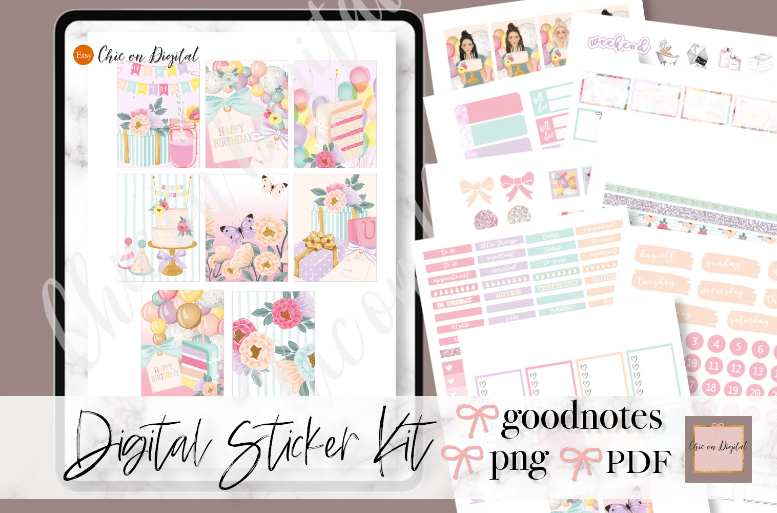 BIRTHDAY GOODNOTES STICKERS Celebration Digital Stickers | Etsy