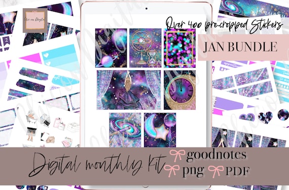 JANUARY MONTHLY KIT Digital Stickers January Goodnotes | Etsy