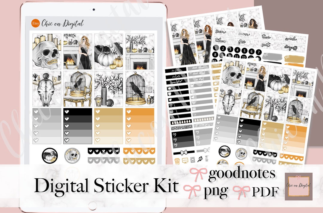 Halloween DIGITAL PLANNER STICKER, Digital Sticker Goodnotes, Halloween ...