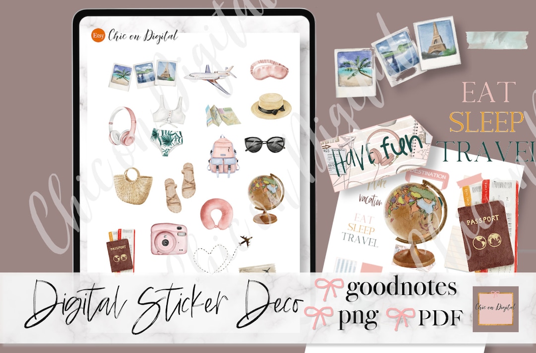 TRAVEL DIGITAL Stickers, Wanderlust Stickers, Explore Goodnotes Sticker ...