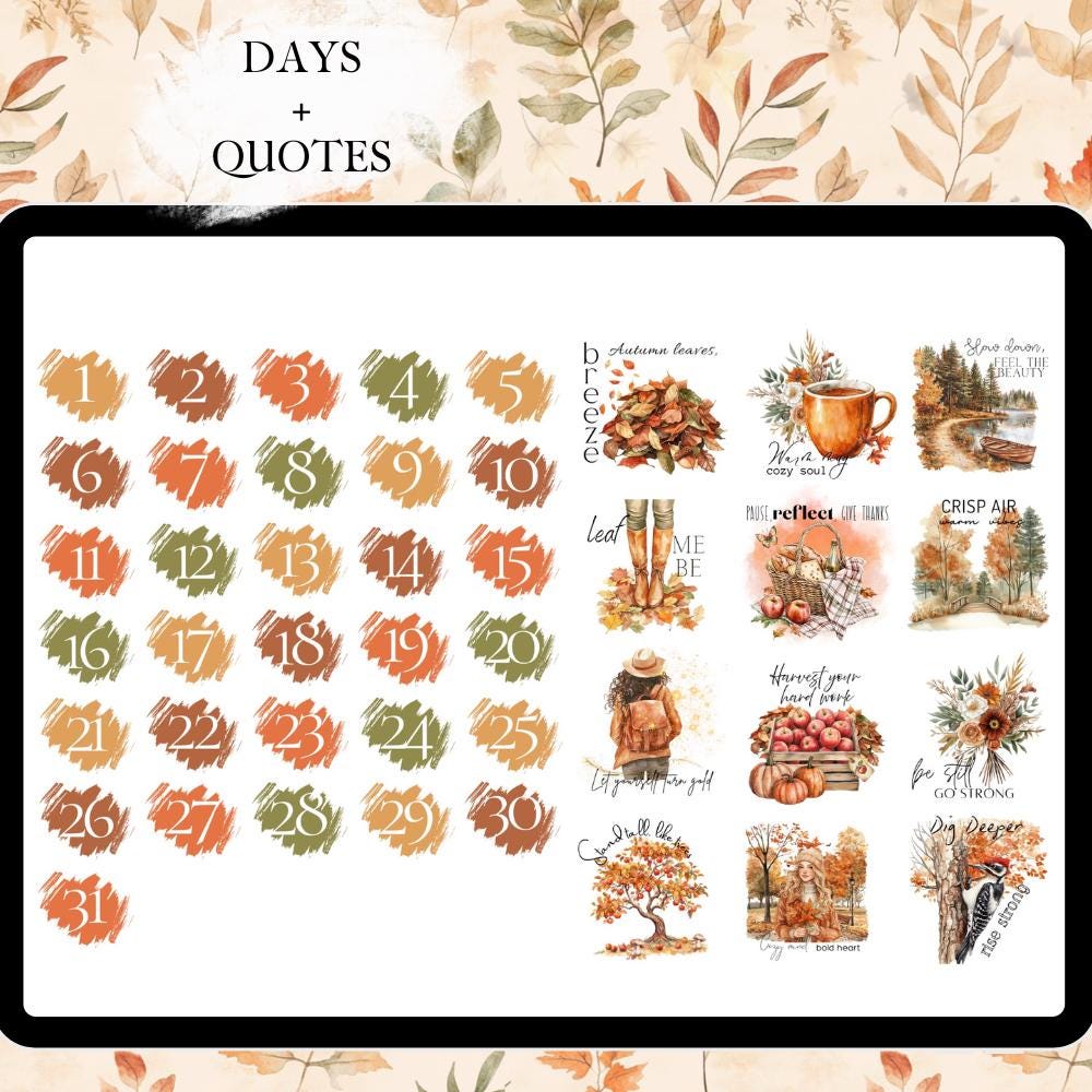 November GOODNOTES STICKER, Thanksgiving Digital Sticker, Digital ...