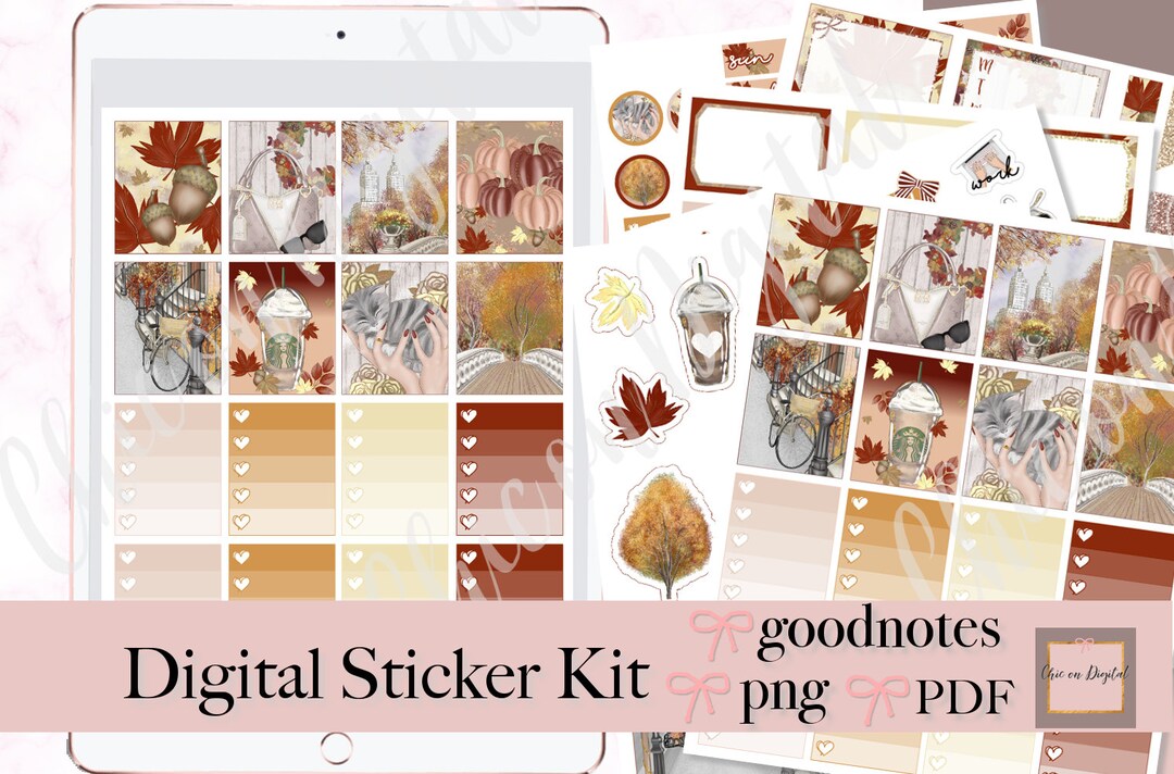 FALL GOODNOTES PLANNER Stickers, Digital Planner Stickers Goodnote ...