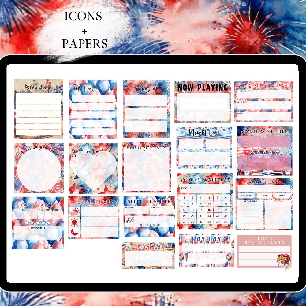 JULY GOODNOTES STICKER Digital Sticker, Goodnote Stickers Monthly ...