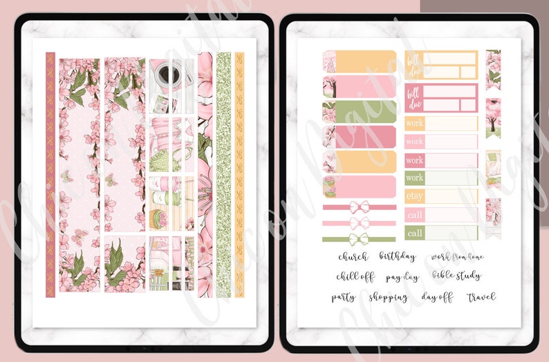 Cherry Blossom GOODNOTES Sticker Spring Flower Goodnotes - Etsy