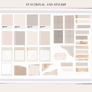 Neutral Digital Stickers Moodboard for Goodnotes Aesthetic Digital ...