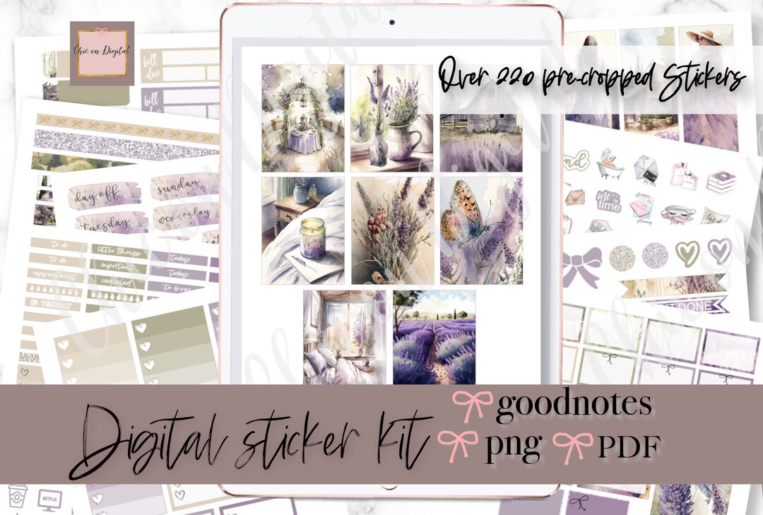 Lavender Sticker, Goodnotes Stickers, Digital Journal Stickers, Sticker ...