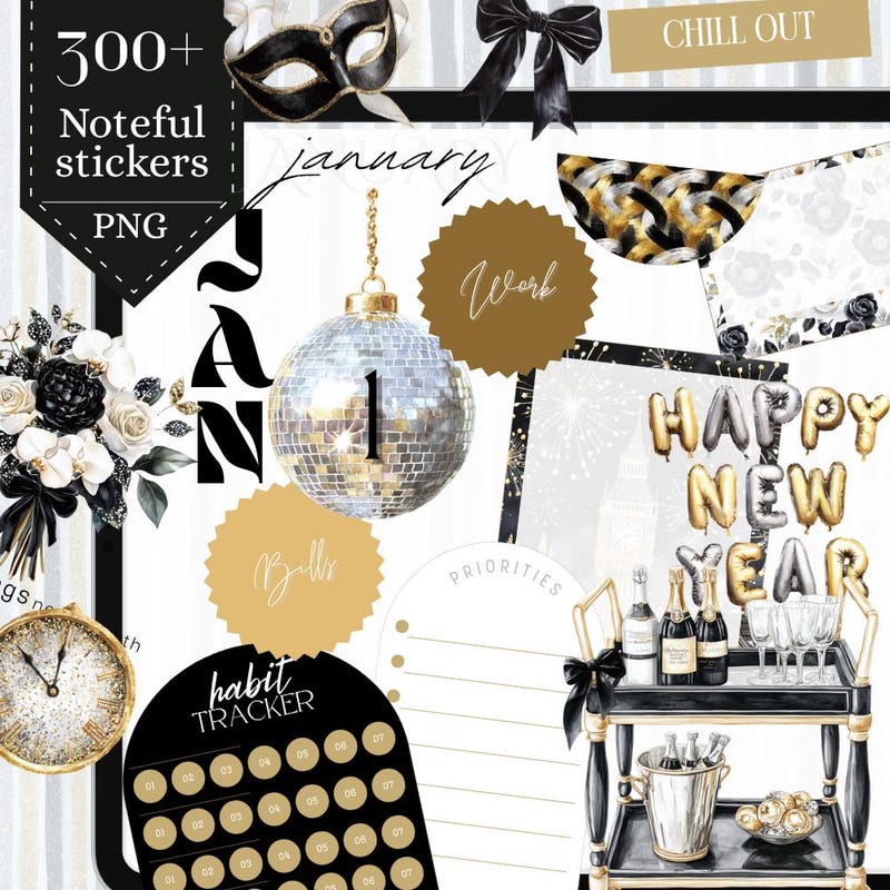 Gold 2026 Stickers - Etsy