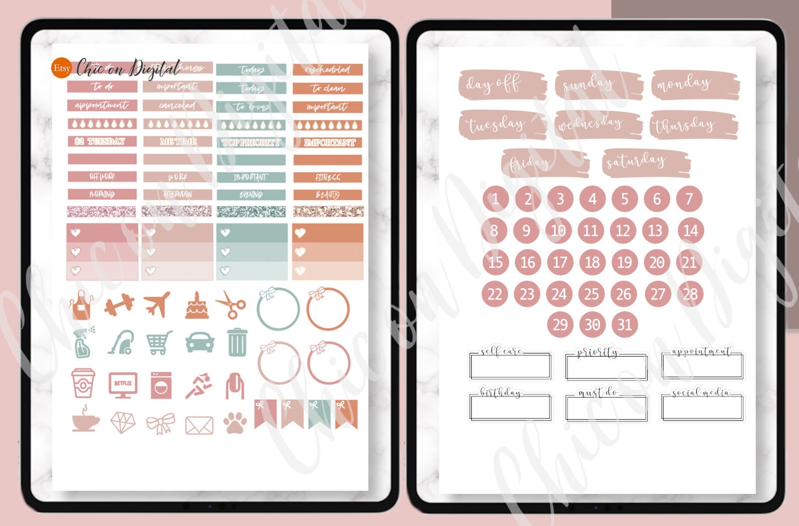 JUNE MONTHLY Digital Stickers, Summer Goodnotes Stickers, June ...