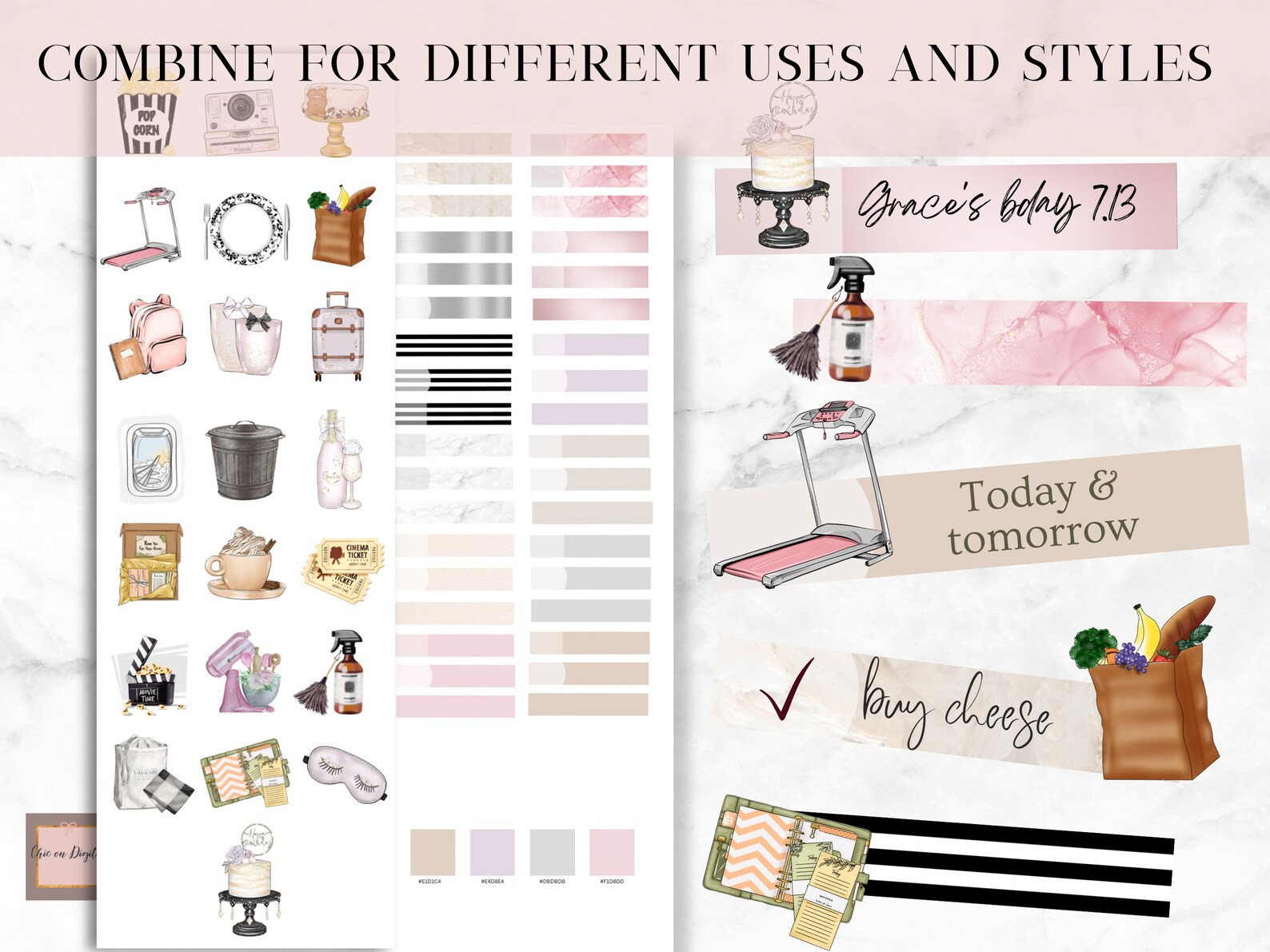 Icon Digital Stickers Digital Label Stickers Washi Goodnotes Template ...