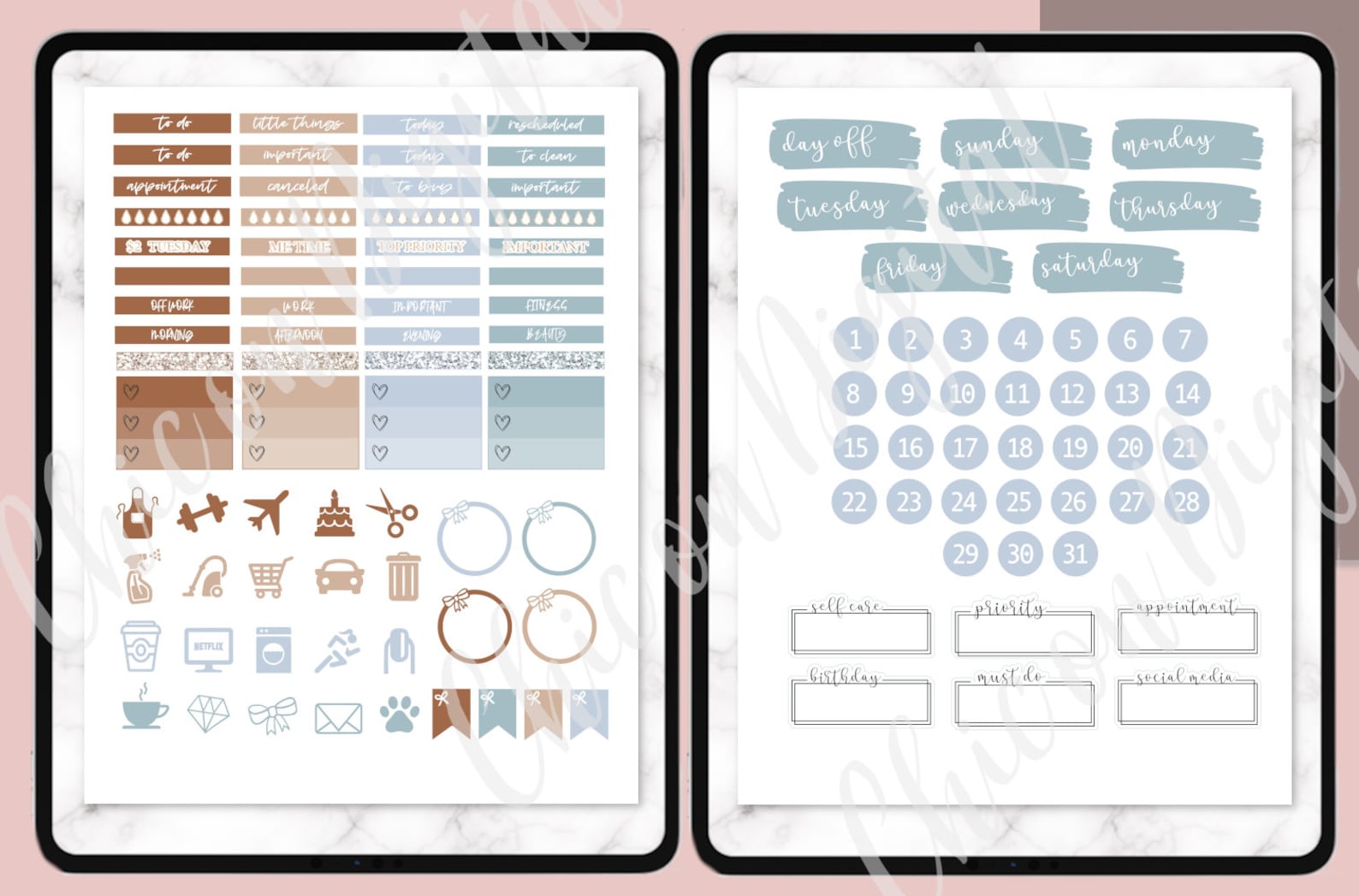BOHO Home DIGITAL Planner STICKERS, Tropical Leave Goodnotes, Home ...