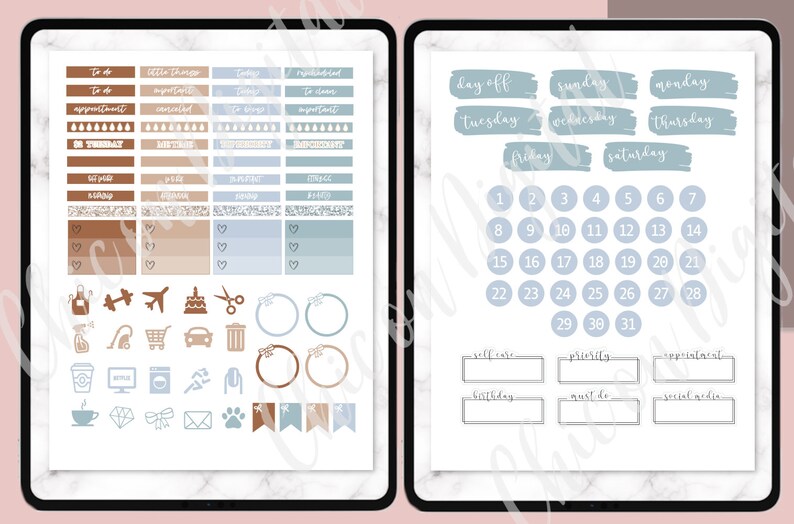 BOHO Home DIGITAL Planner STICKERS Tropical Leave Goodnotes - Etsy