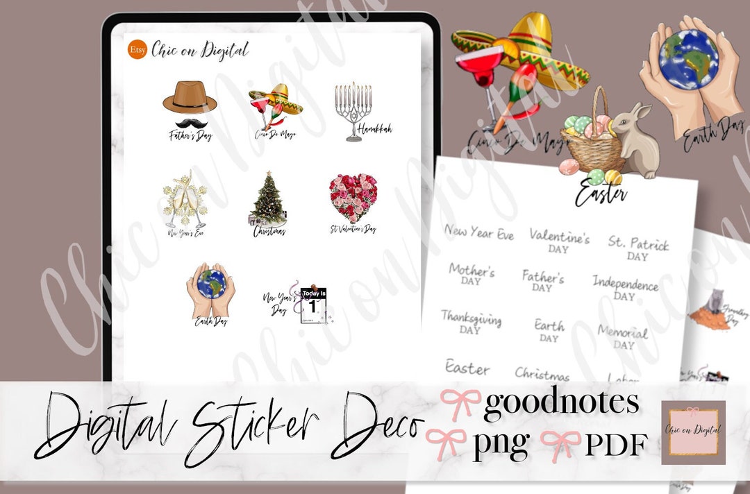 HOLIDAY DIGITAL Stickers, US Holiday Goodnotes Stickers, Calendar ...