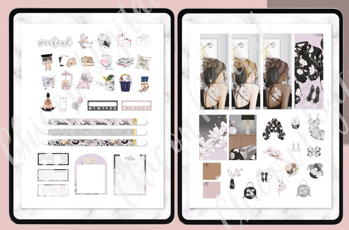 MAGNOLIA GOODNOTES Stickers Spring Flower Goodnotes Stickers - Etsy