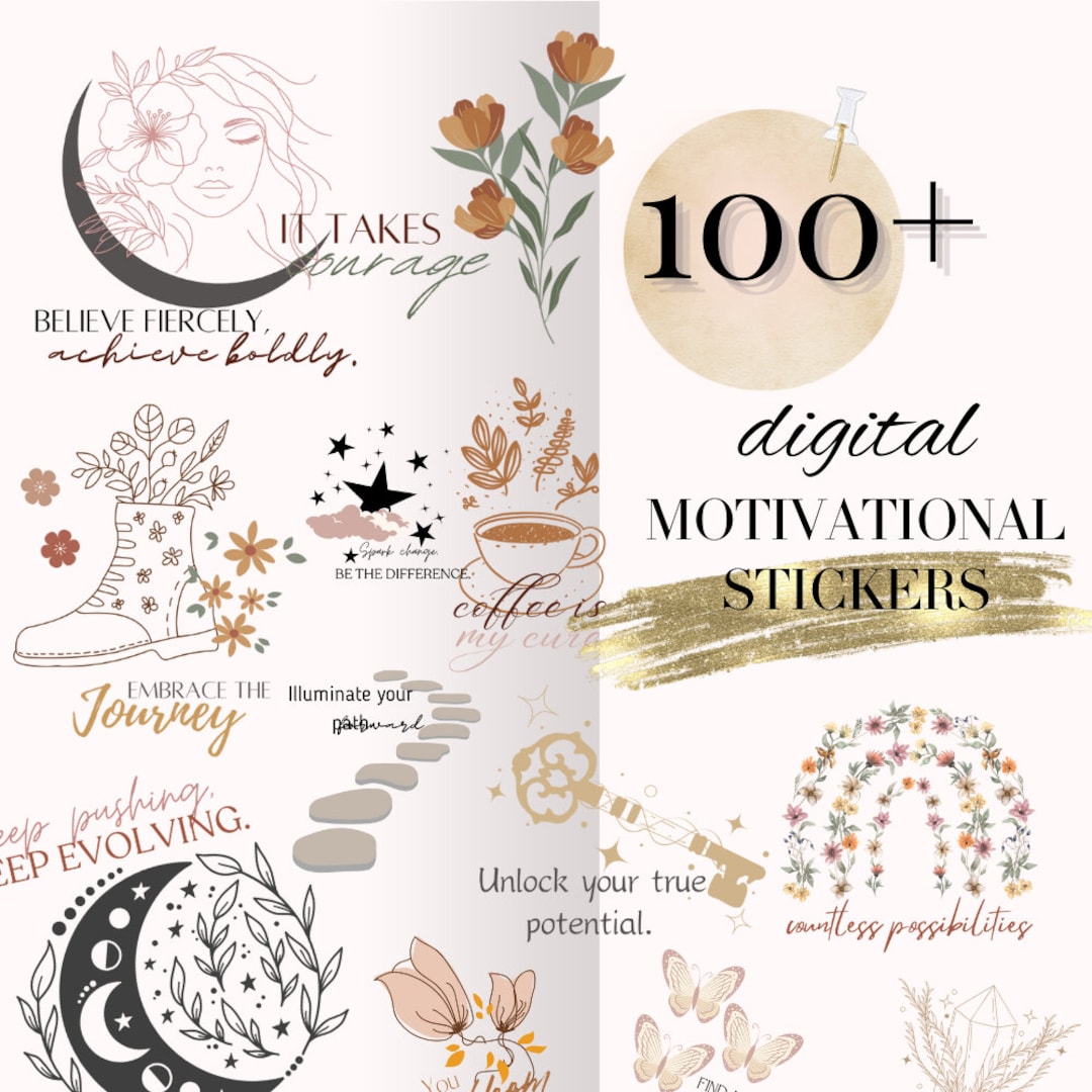 DAILY MOTIVATION Sticker Goodnotes Precropped PNG Affirmation Stickers ...