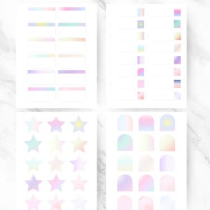 Digital Translucent Stickers Gradient Transparent Widgets, Digital ...